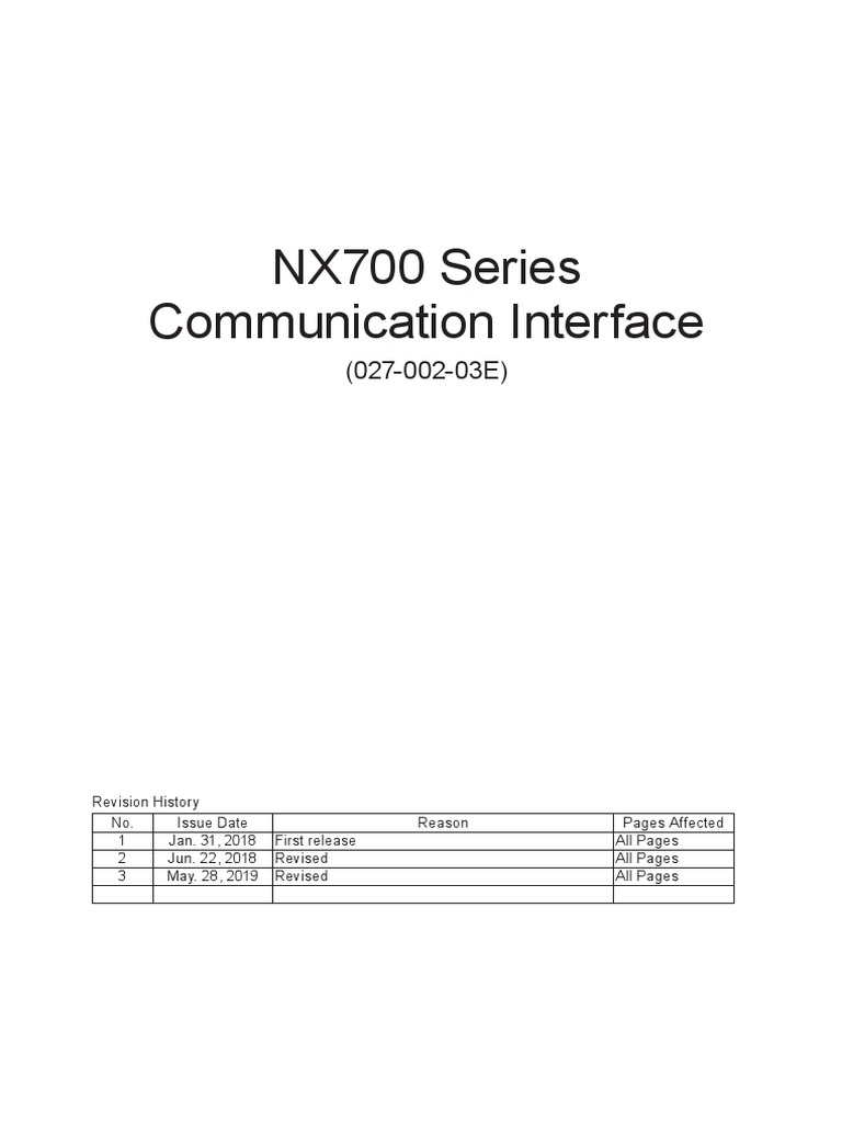 NX700 - Communication Interface - 03E | PDF | Communication | Ip Address