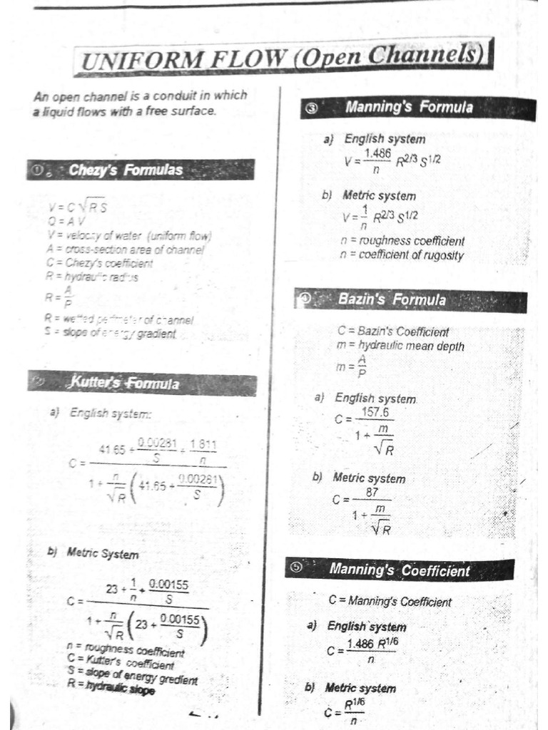 Open Channel Formula A | PDF