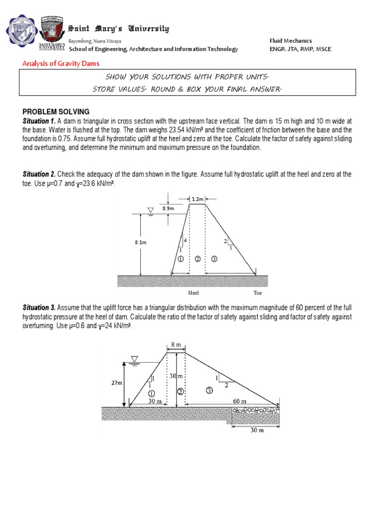 Problem Set Dams | PDF