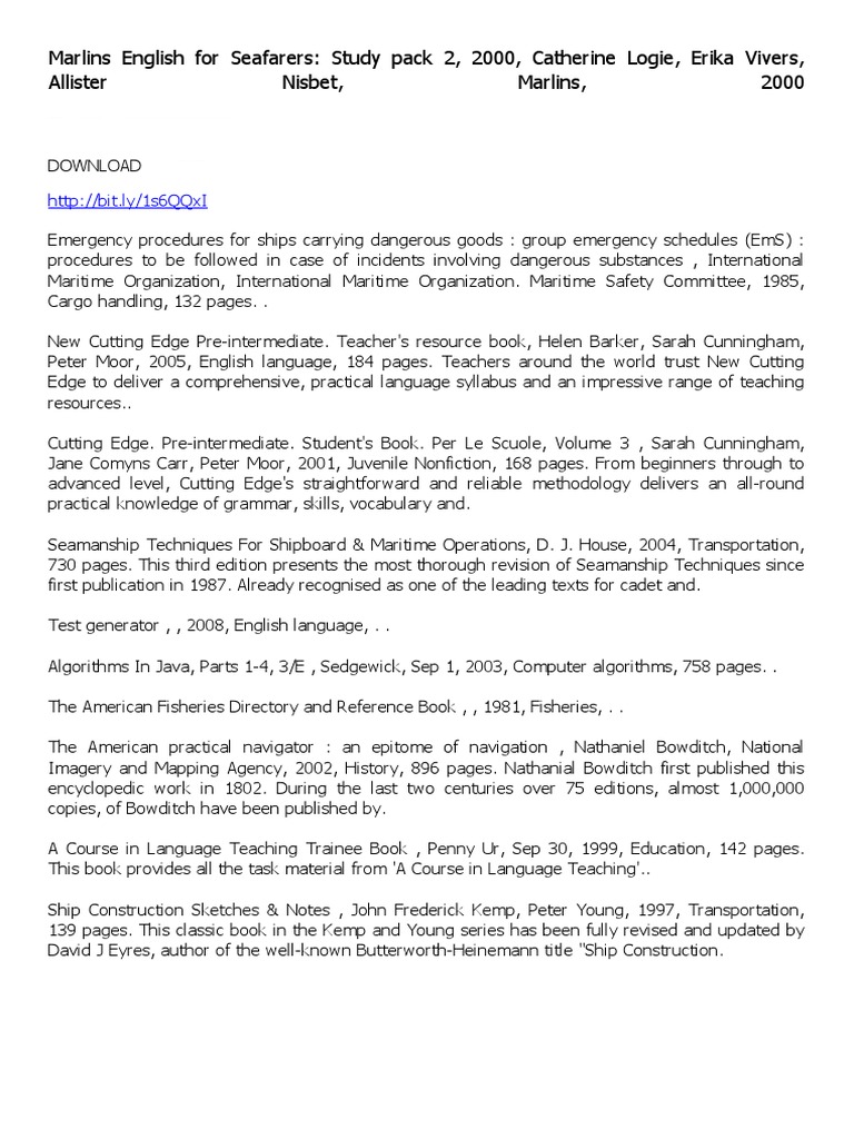 Dokumen - Tips - Marlins English For Seafarers Study Pack 2 2000 English For Seafarers Study | PDF
