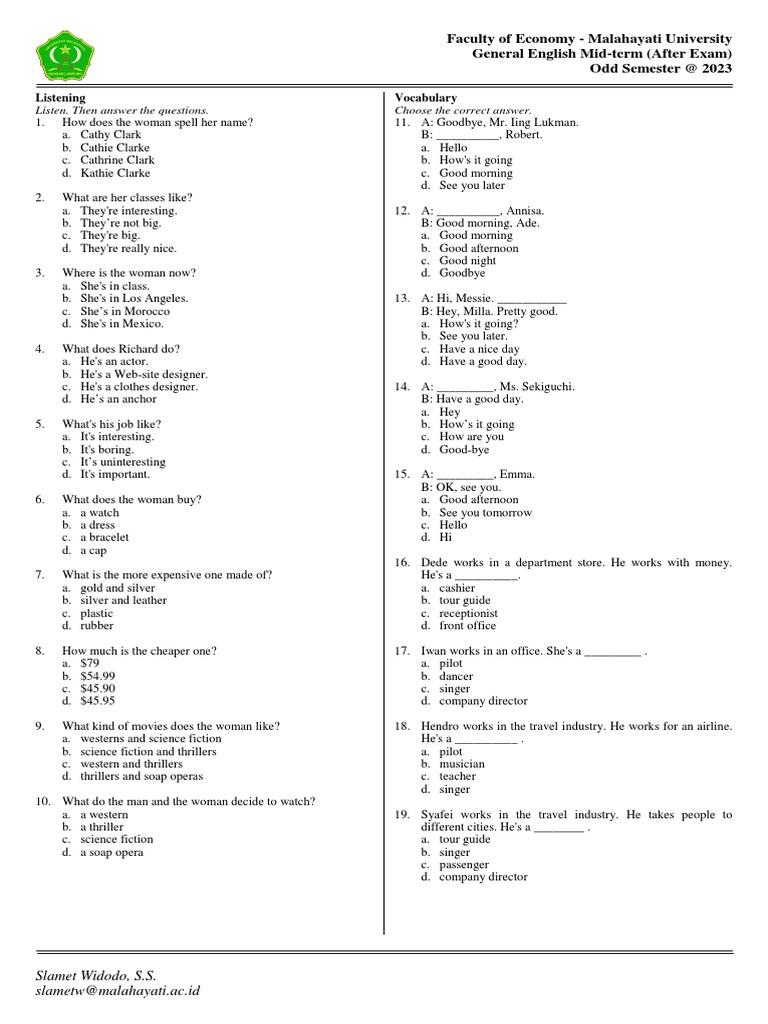 English Exam Review for Students | PDF