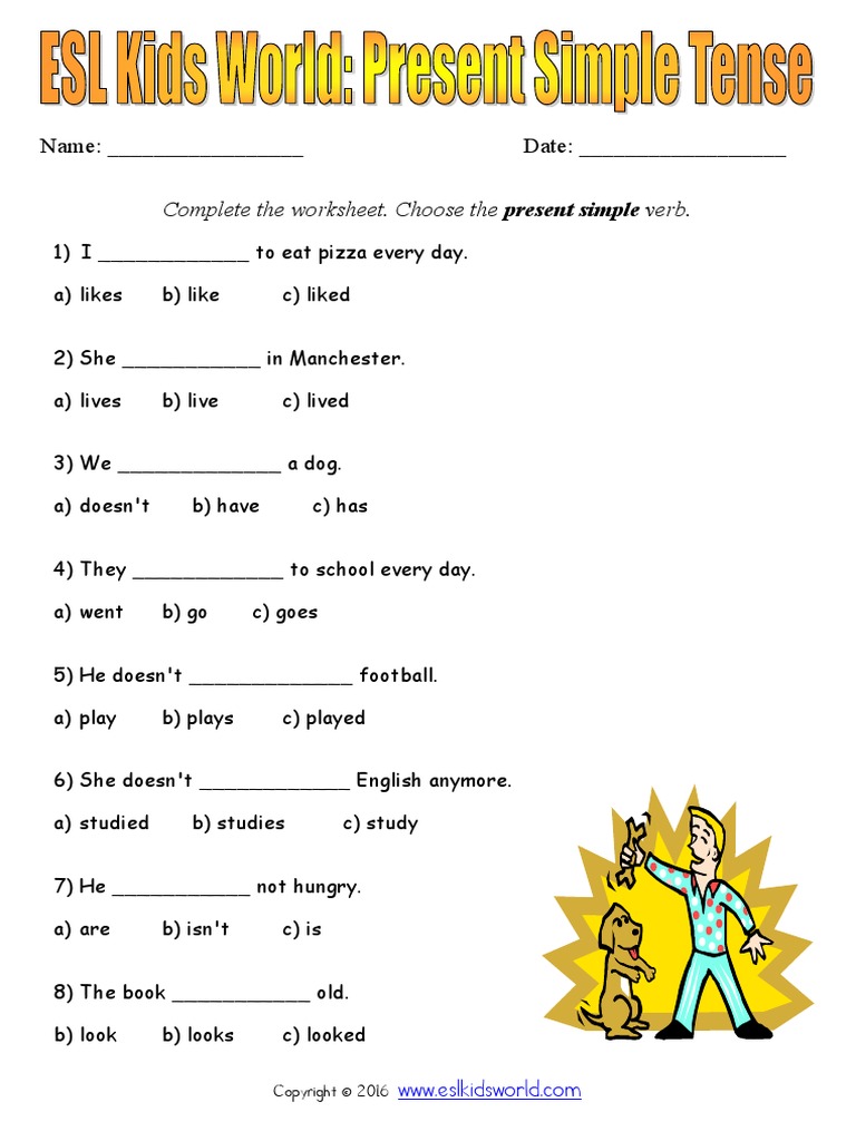 Present Simple Gap Fill | PDF