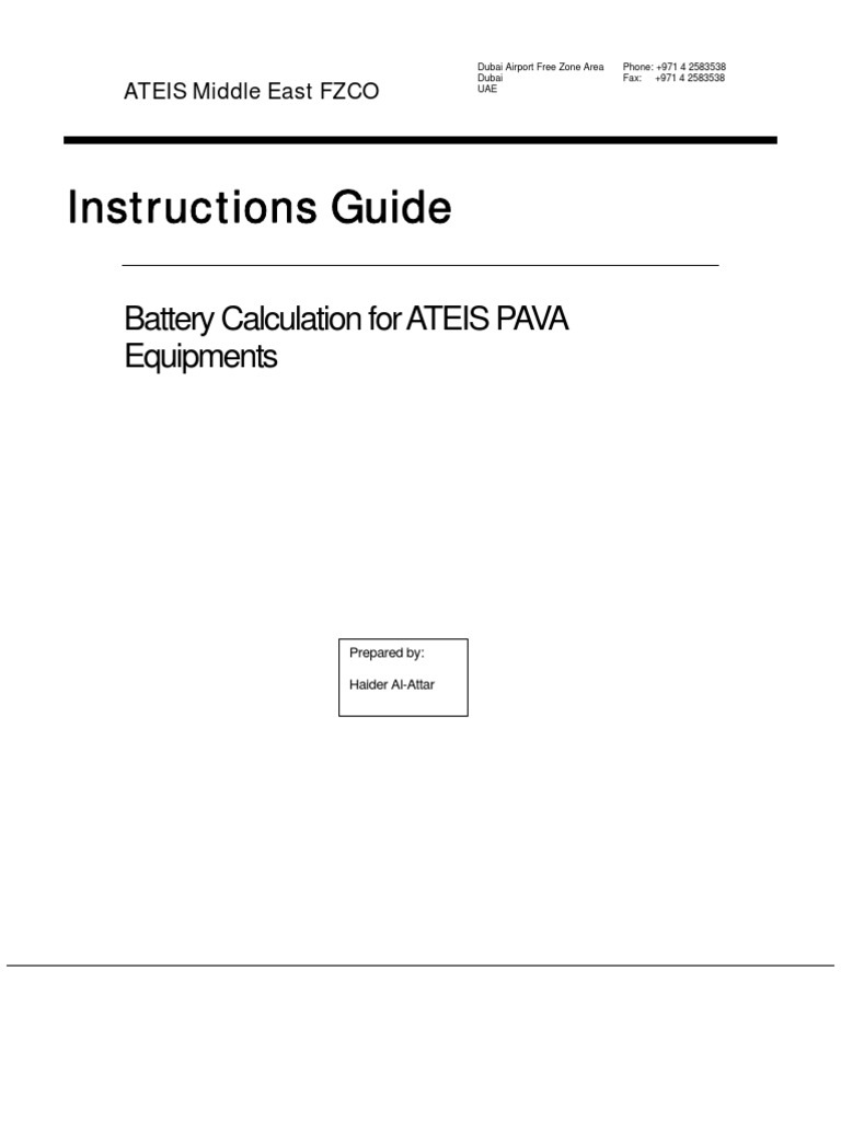 ATEIS Load & Battery Calculation Instructions | PDF | Amplifier ...