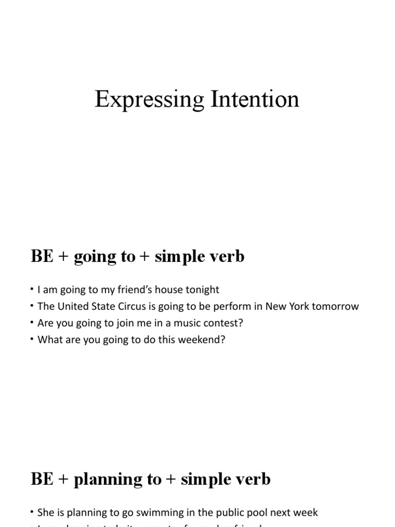 Expressing Intentions in English Grammar | PDF