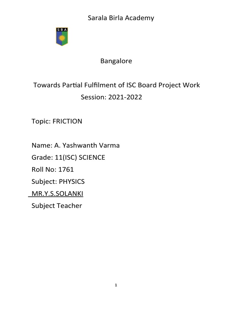 Physics Final Project | PDF | Friction | Force