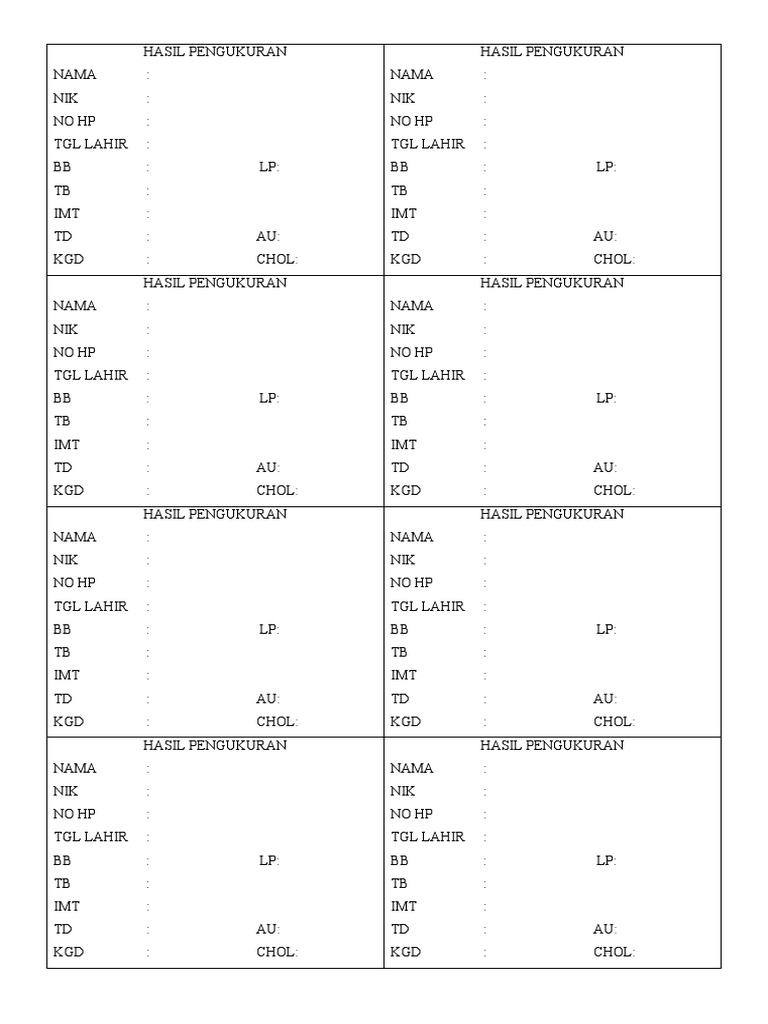 Form Hasil Pengukuran Pdf