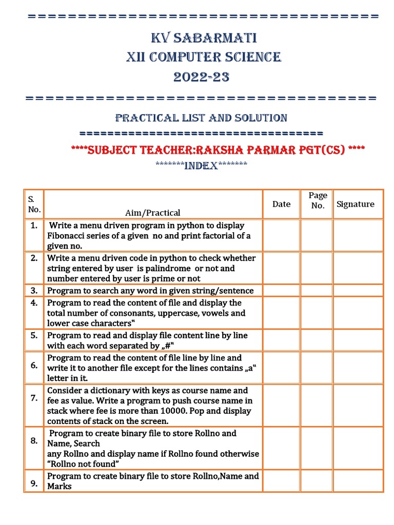 Raksha Xiics Practical 2022-23 | Descargar gratis PDF | Databases | Table (Database)