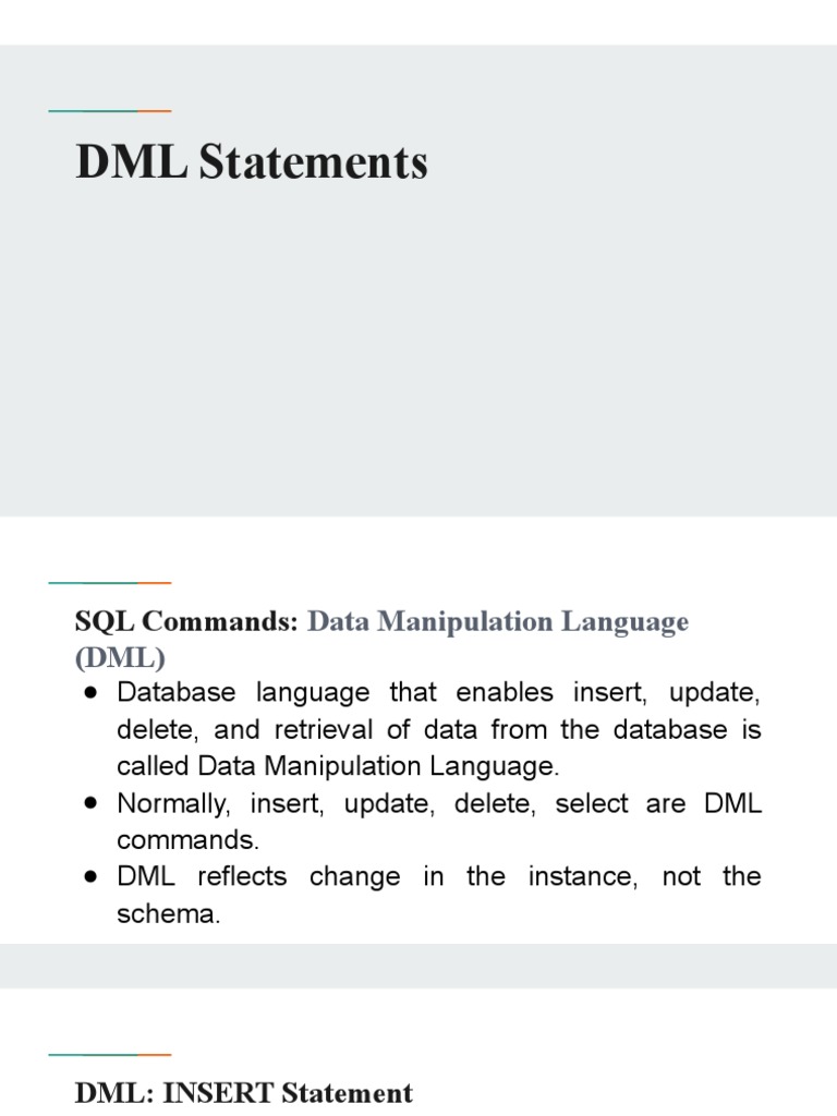 DML Statements | PDF