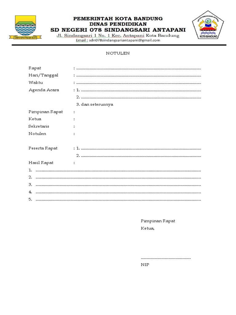 Template Notulensi Kegiatan | PDF