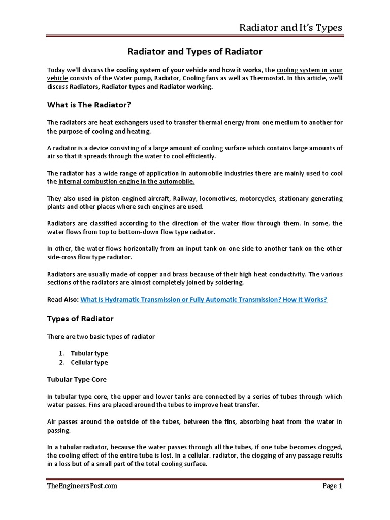 Radiator | PDF | Radiator | Civil Engineering