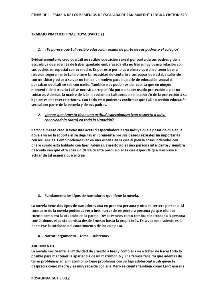 TP Final Tuya (Recuperado Automáticamente) | PDF | Novelas