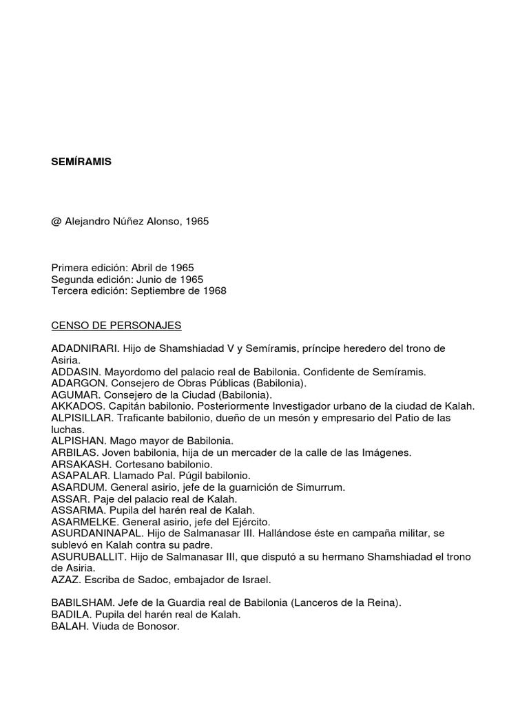 Nuñez Alonso, Alejandro - 1 - Semíramis | Descargar gratis PDF | Asiria | Babilonia