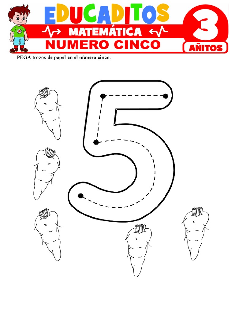 Actividades con el número cinco para preescolar | PDF