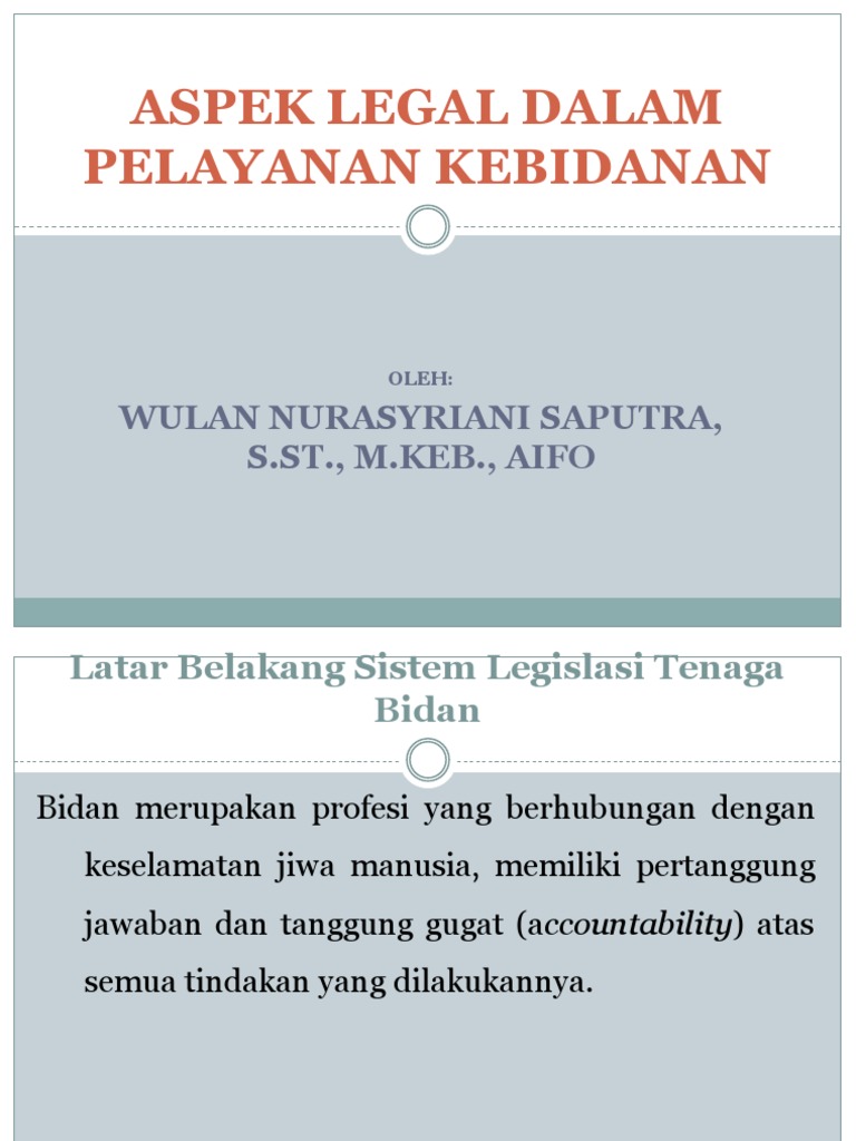 Aspek Legal Dalam Pelayanan Kebidanan | PDF Aspek Legal Dalam Pelayanan Kebidanan | PDF