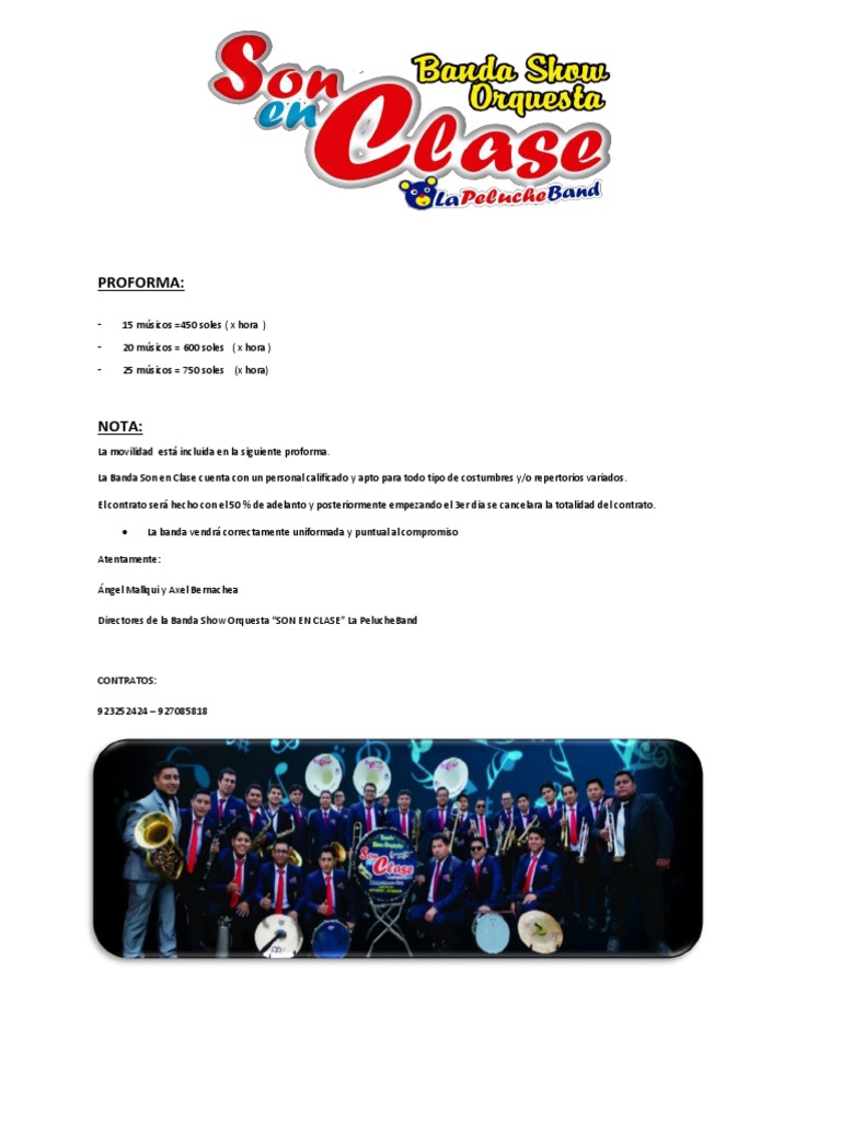 Son en Clase Proforma | PDF