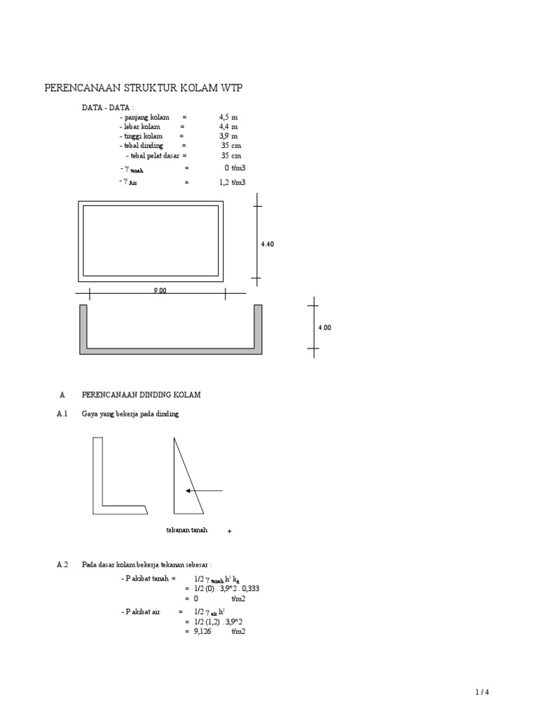 Perhitungan Struktur WTP | PDF