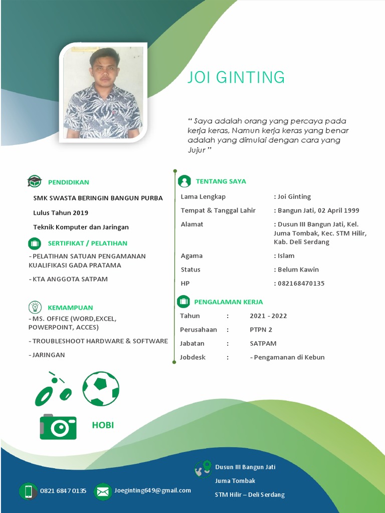 CV Joy Ginting | PDF
