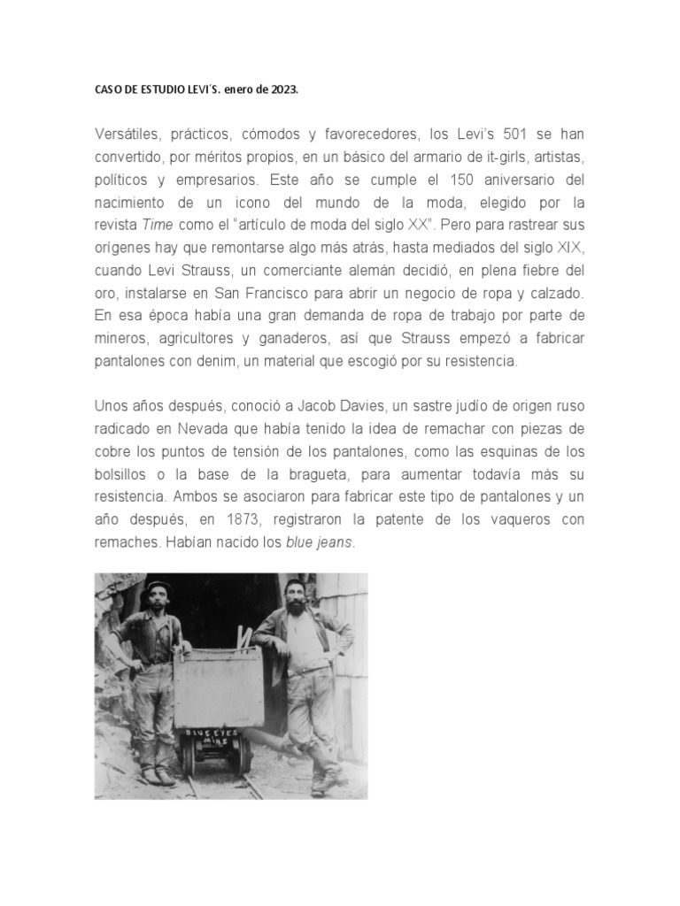 Caso de Estudio Levi | PDF | Pantalones