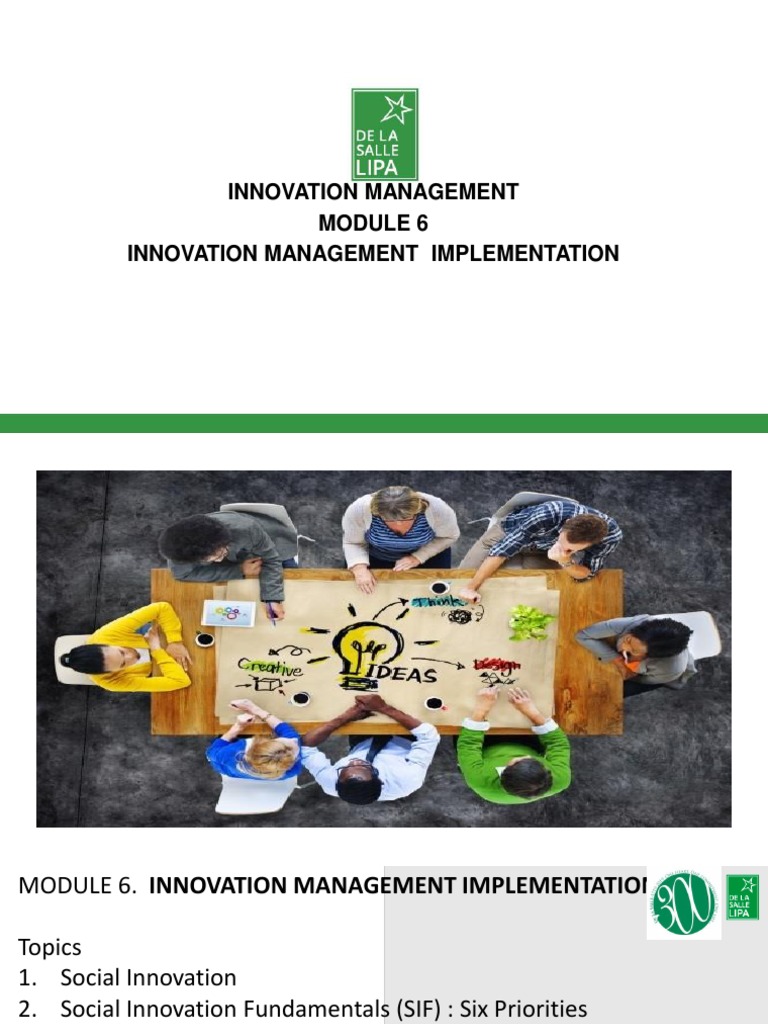 INNOVMA Module 6.2 Innovation Management Implementation (SDGS) | PDF | Art