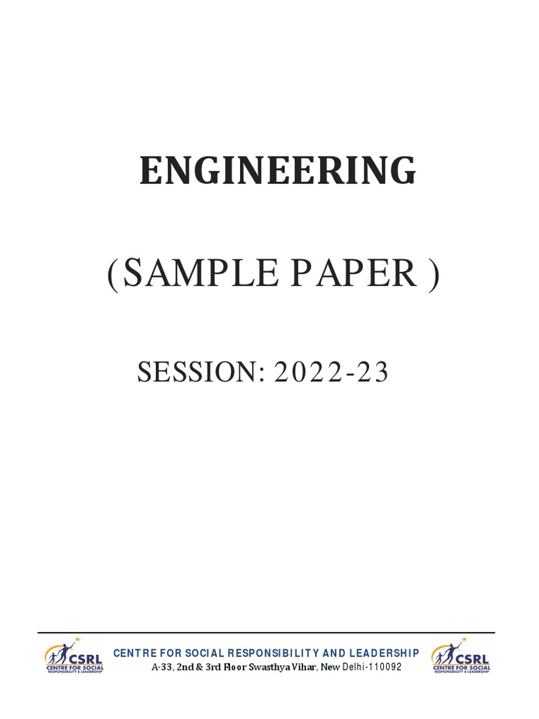 Engineering Sample Paper 2022-23 | PDF | Capacitor | Series And ...