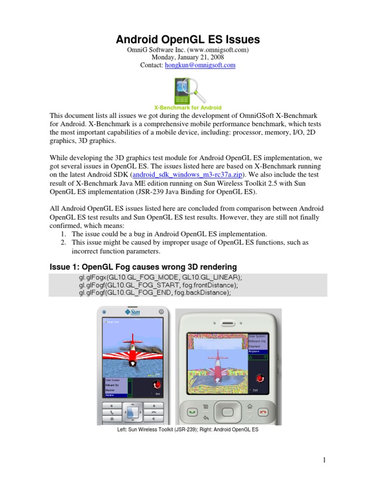Android Opengl Es Issues Pdf Texture Mapping Android Operating System