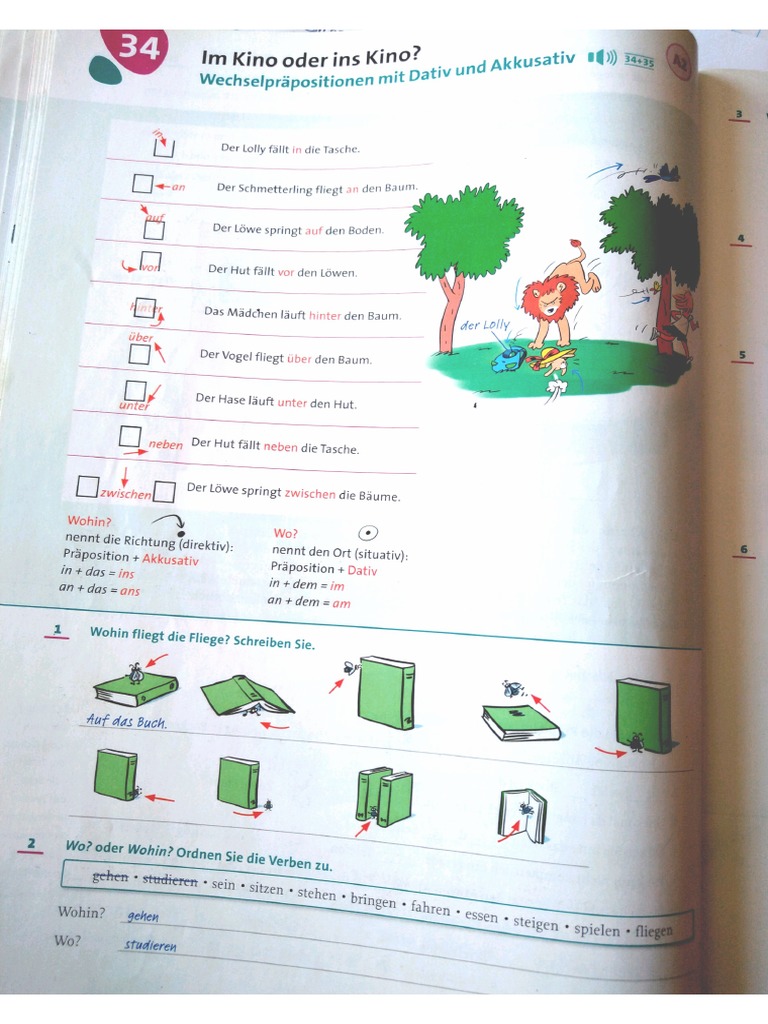 Preposiciones de Lugar Con Dativo y Acusativo | PDF