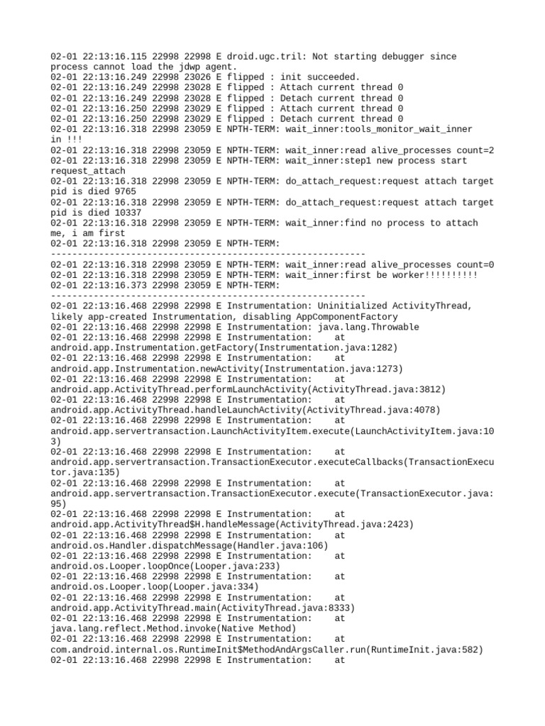Log | PDF | Java (Programming Language) | Android (Operating System)