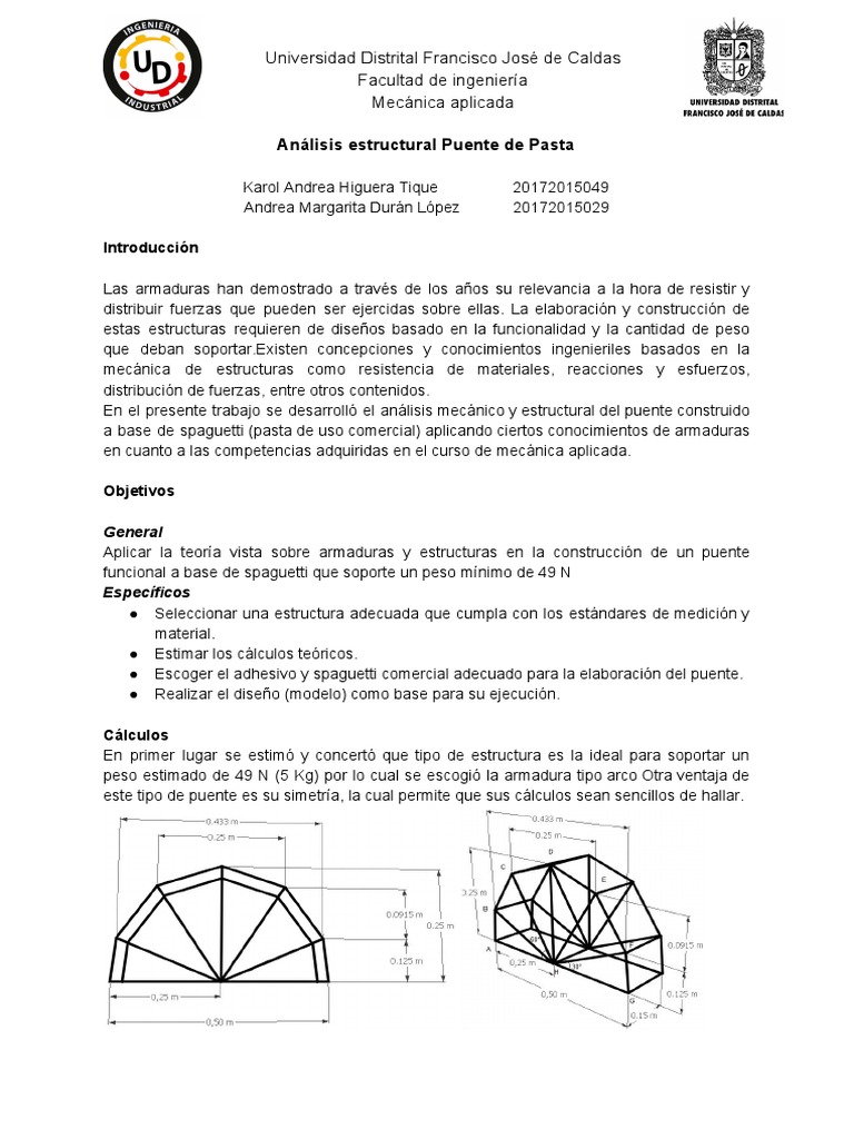 Analisis Estructural Puente de Pasta | PDF | Puente | Análisis estructural