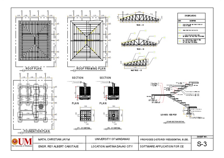 Roof Plan Roof Framing Plan: Section Section | PDF
