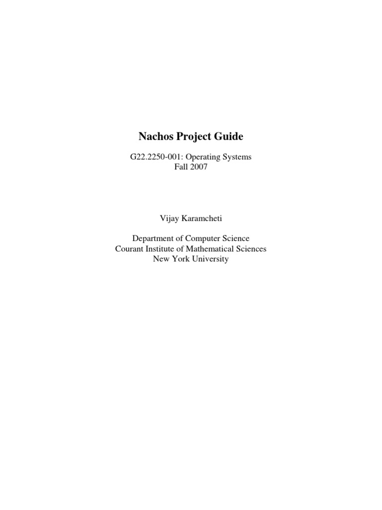 Nachos Labs | Download Free PDF | Thread (Computing) | Kernel (Operating System)