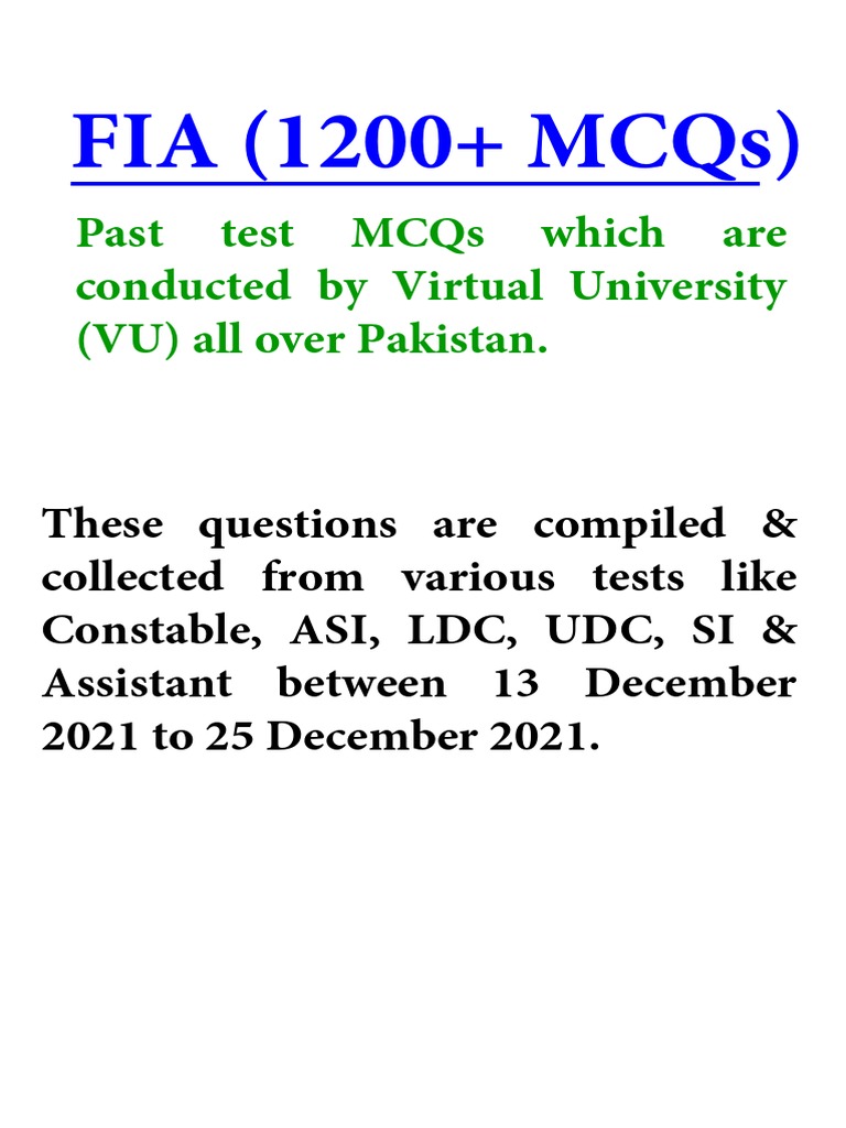 FIA 1200 - MCQs From 13 To 25 December-1 | PDF | Pakistan | Computer Memory