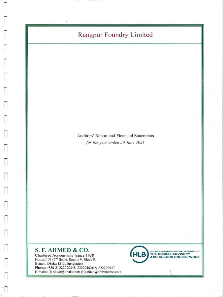 RFL-2020-2021 Audited Accounts | PDF