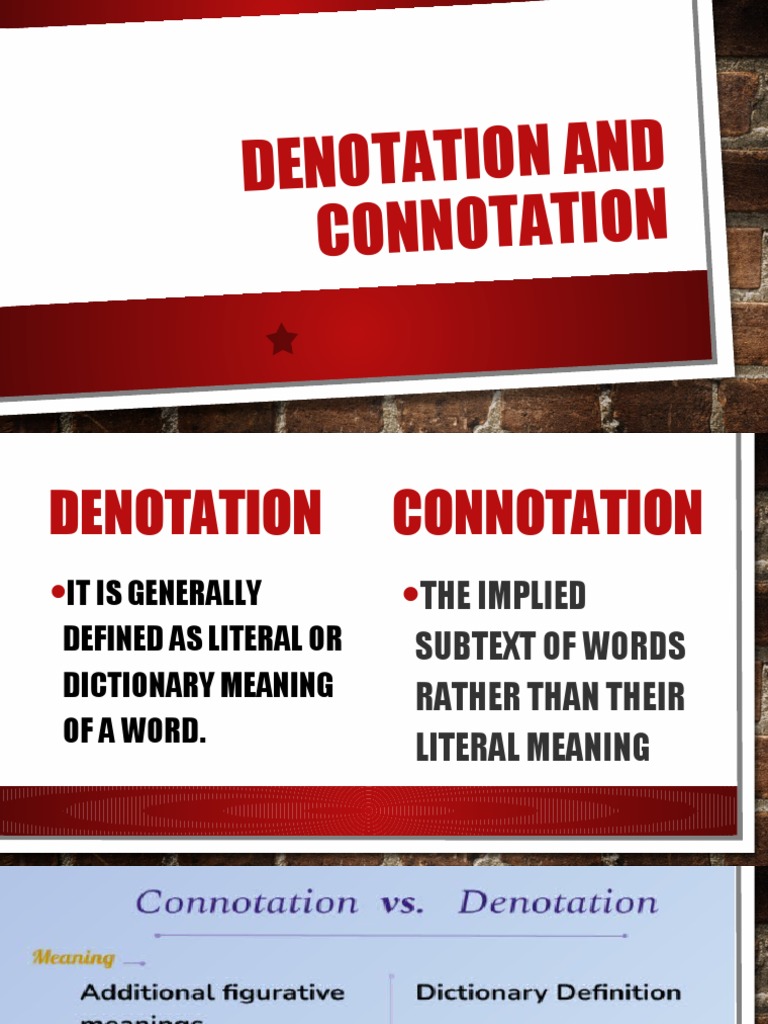 Denotation and Connotation | PDF