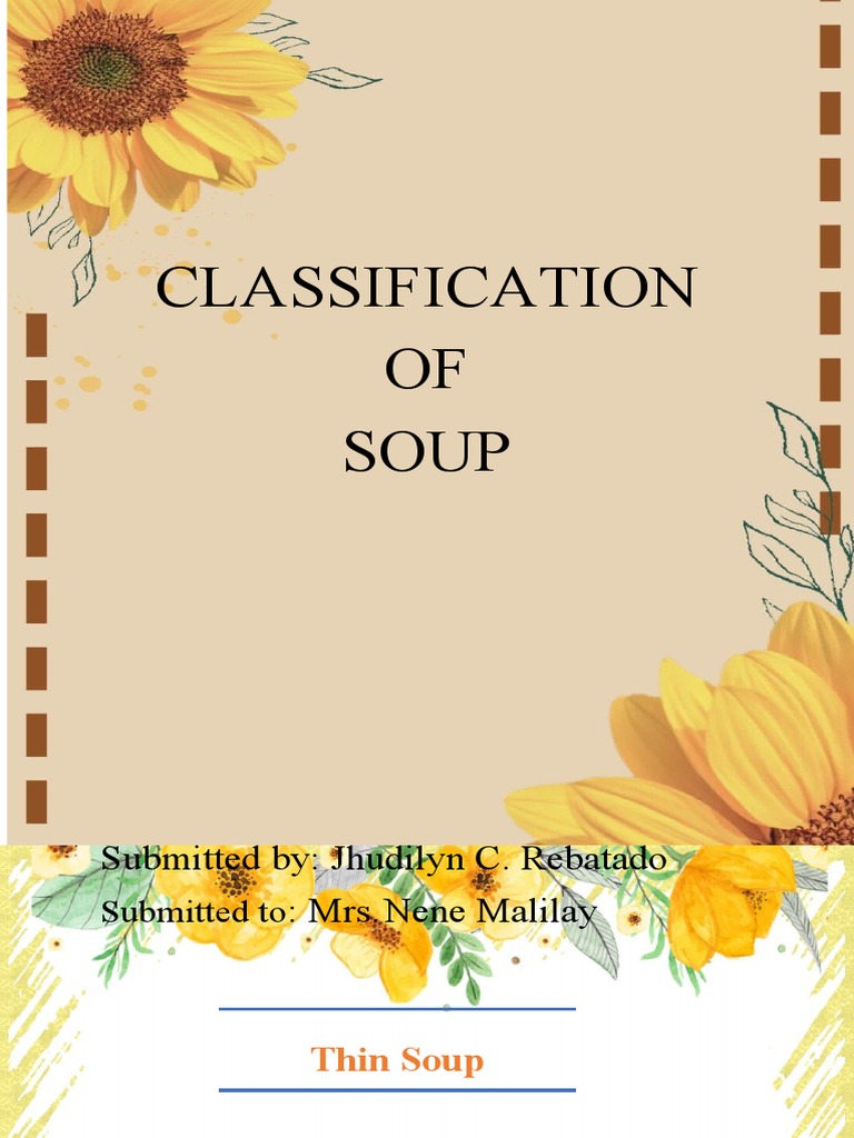 Classification of Soup | PDF