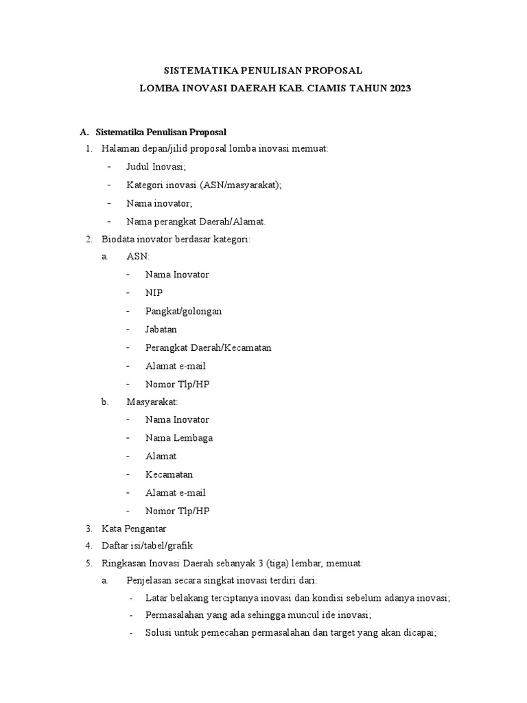 SISTEMATIKA PENULISAN PROPOSAL Edit | PDF | Bisnis | Seni