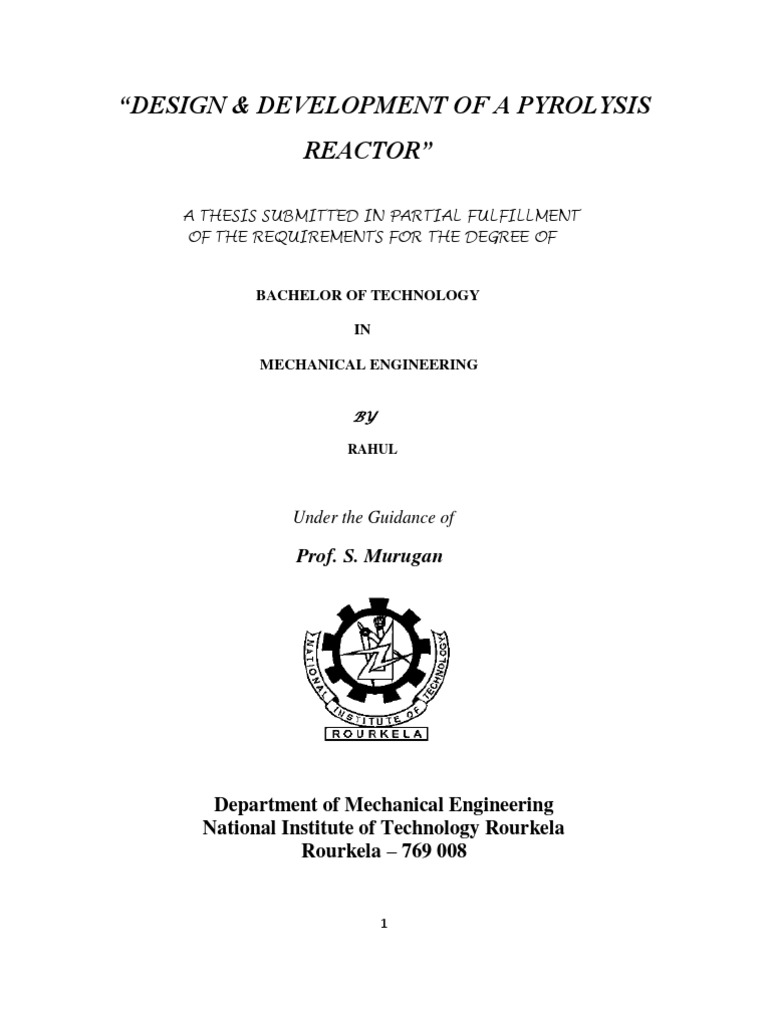 Design & Development of A Pyrolysis Reactor | PDF | Biofuel | Biodiesel