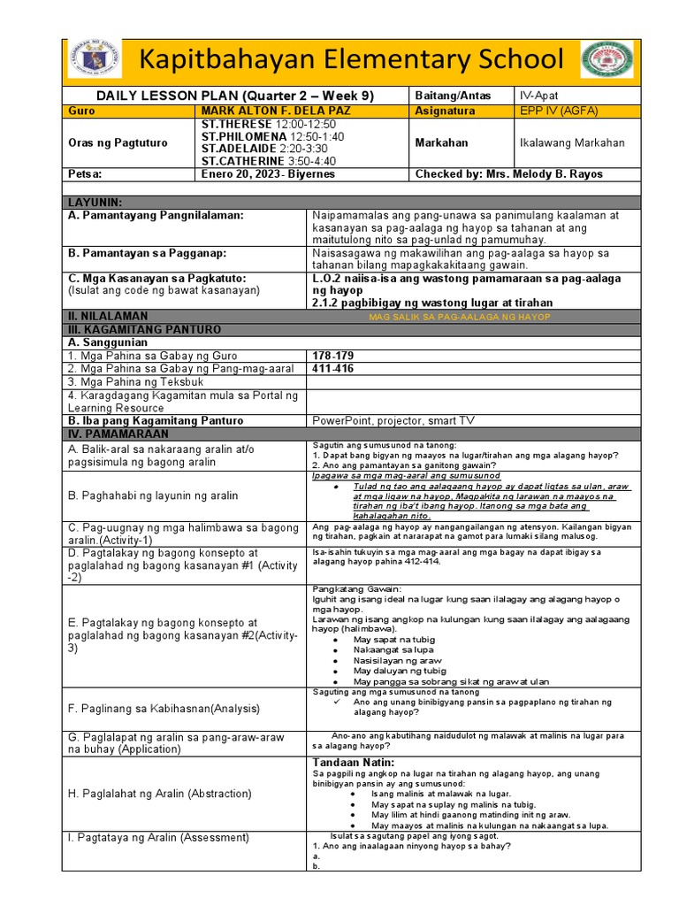 Epp 4 Week 9 Day 5 | PDF