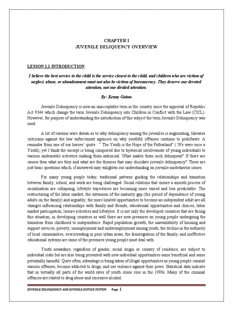 Overview of Juvenile Delinquency | PDF | Juvenile Delinquency | Id
