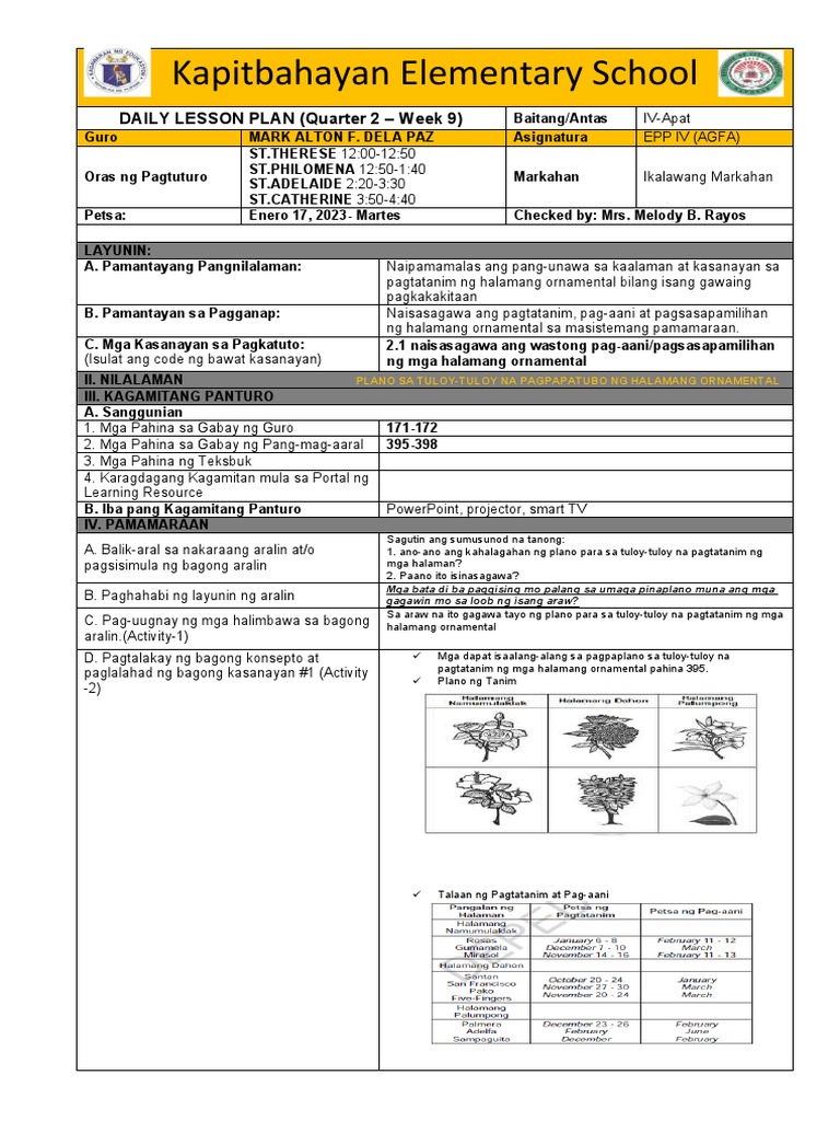 Epp 4 Week 9 Day 2 | PDF