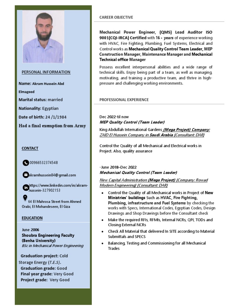 Akram CV Final 2 | PDF | Engineering