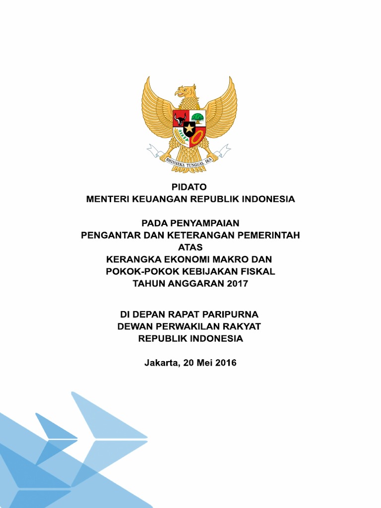 Pidato Menteri Keuangan Pengantar KEM PPKF | PDF