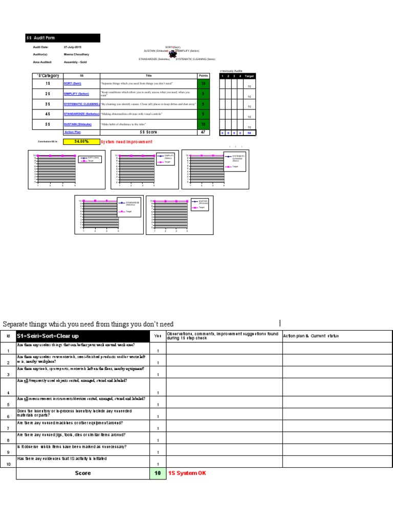 5S Audit Checklist-Assembly Meena | PDF