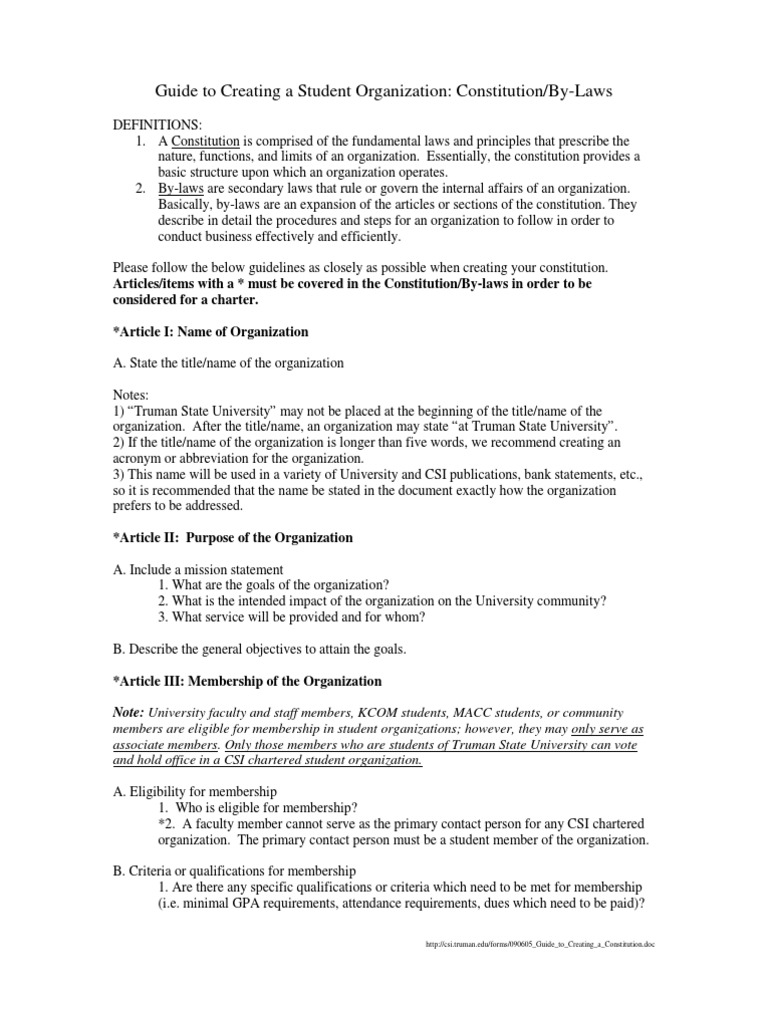 Student Organization Constitution Guide | PDF | Committee | Constitutional Amendment