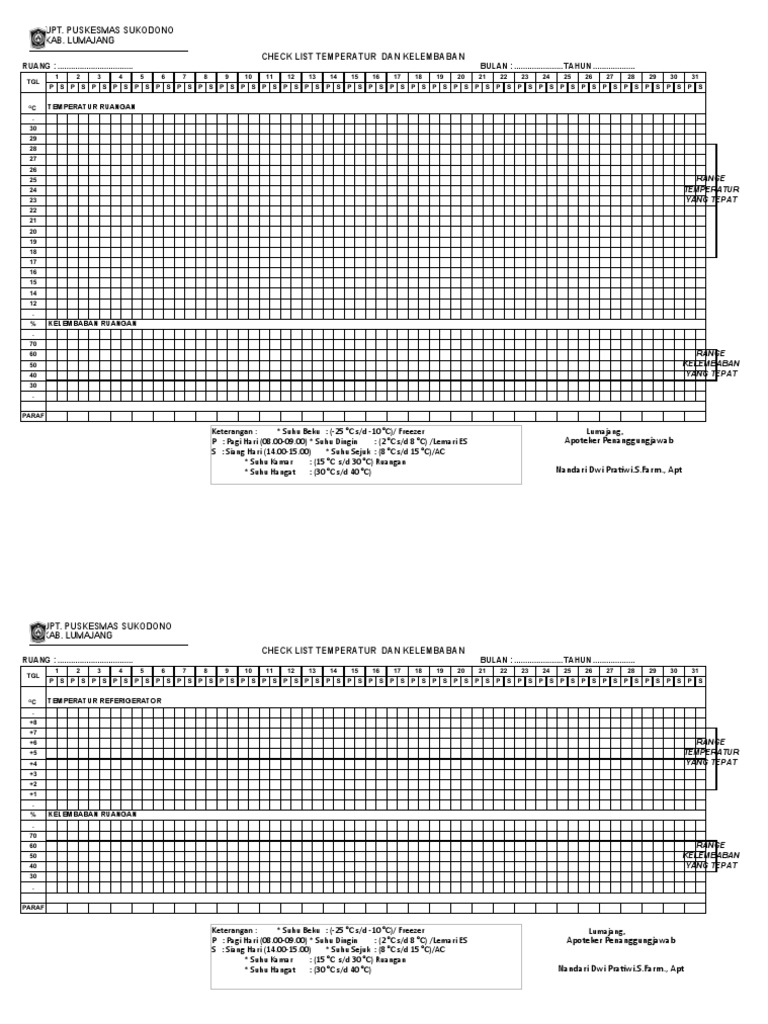 Form Monitoring Suhu | PDF