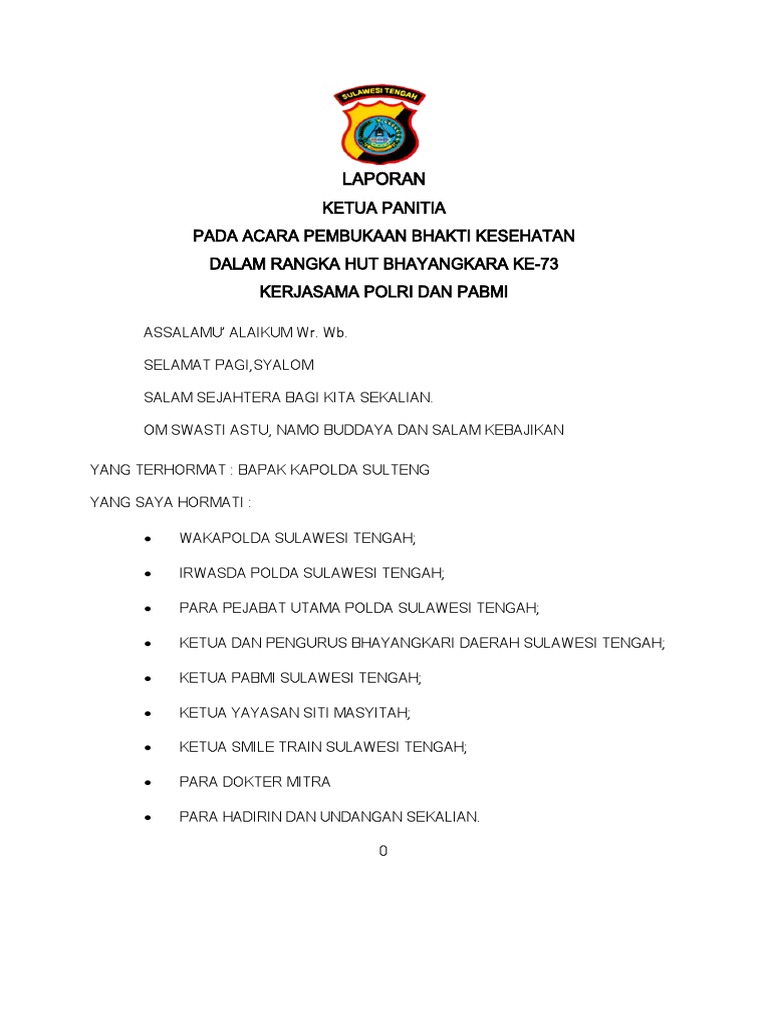 3-Laporan Ketua Panitia | PDF | Kesehatan Holistik | Gaya Hidup