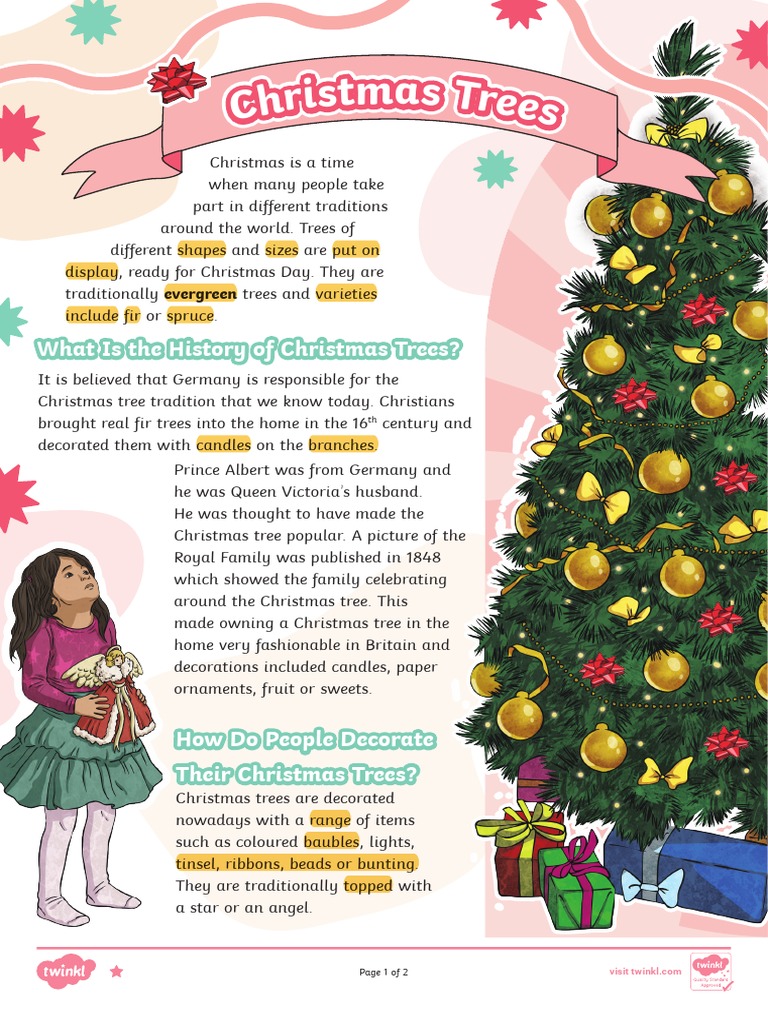Christmas Trees Differentiated Reading Comprehension Activity (PDF - Io ...