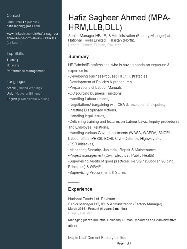 Profile | PDF | Human Resource Management | Employment