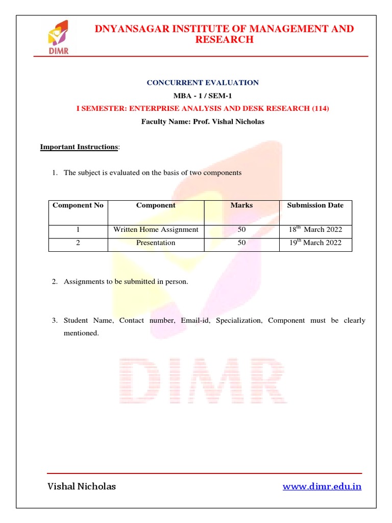Mba I Sem I Cce - Desk Research 114 | PDF | Economies | Business