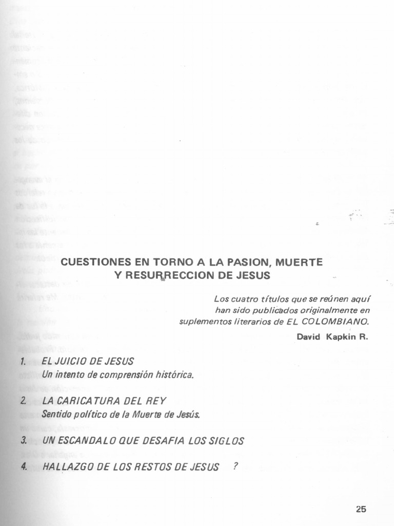 David Kapkin - Cuestiones en Torno A La Pasion, Muerte y Resurreccion ...
