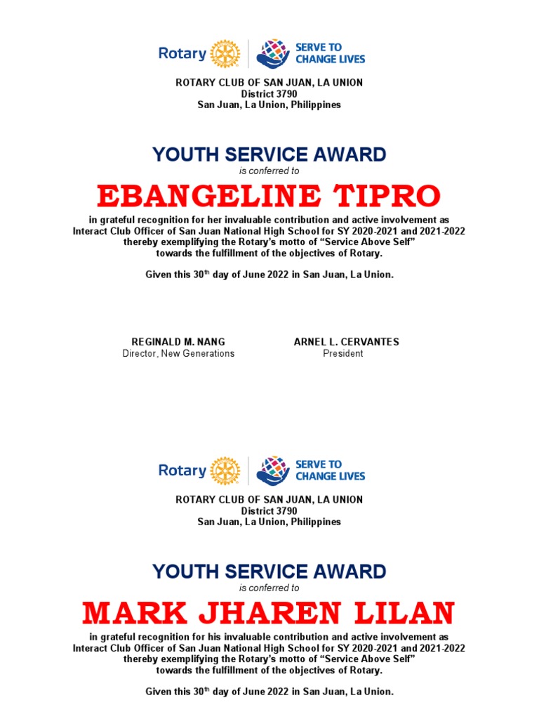 Rotary Awards | Download Free PDF | North America | Member States Of ...